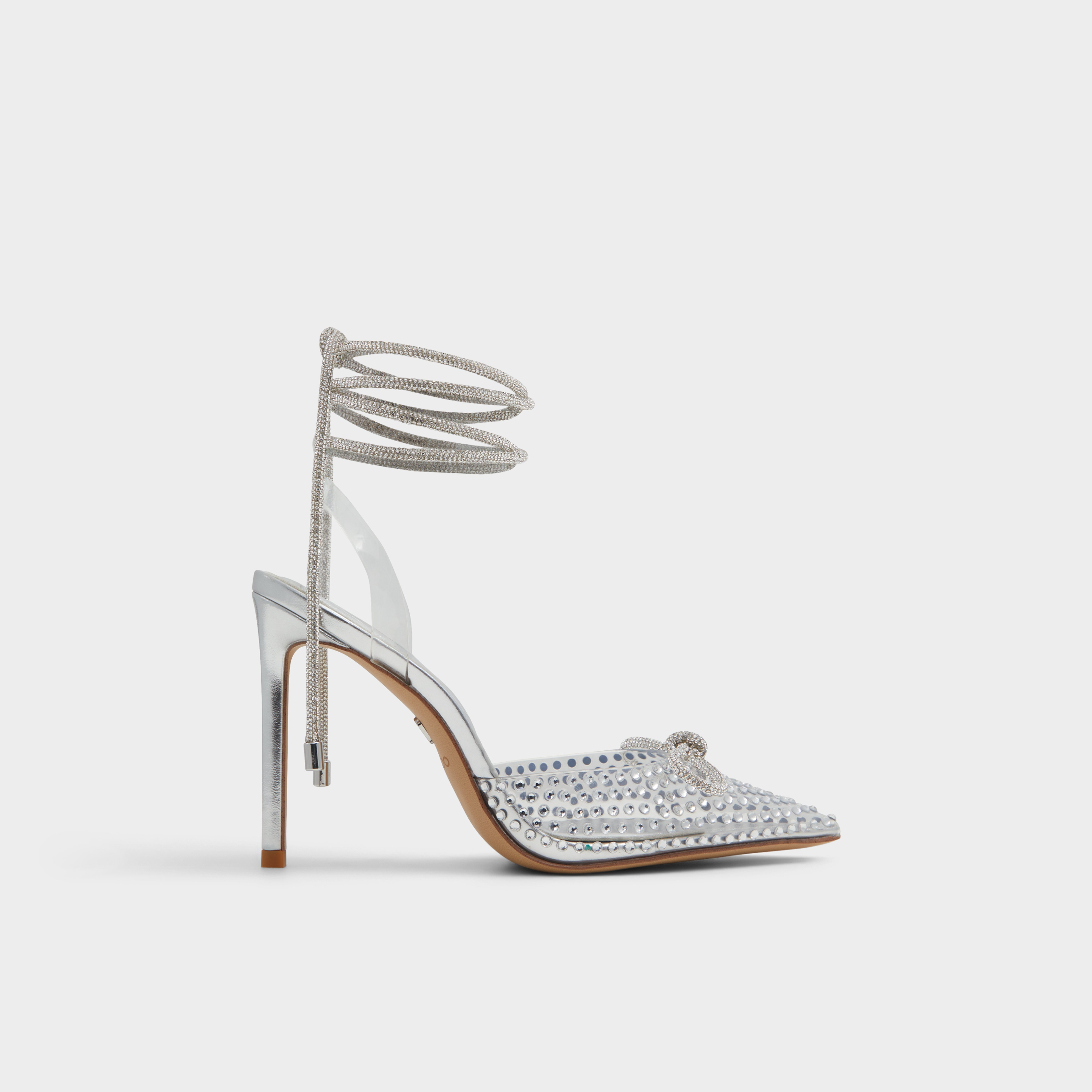 Tenzin Silver Women's Strappy Heels | ALDO US